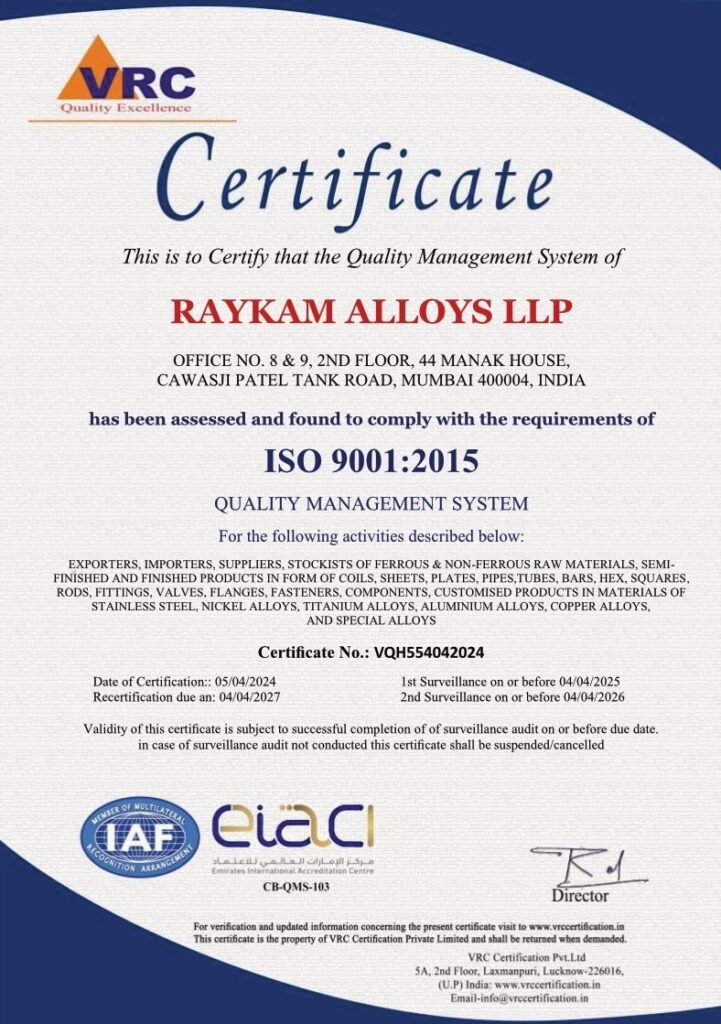 Quality Certifications | Leading Manufacturers And Suppliers In USA And ...